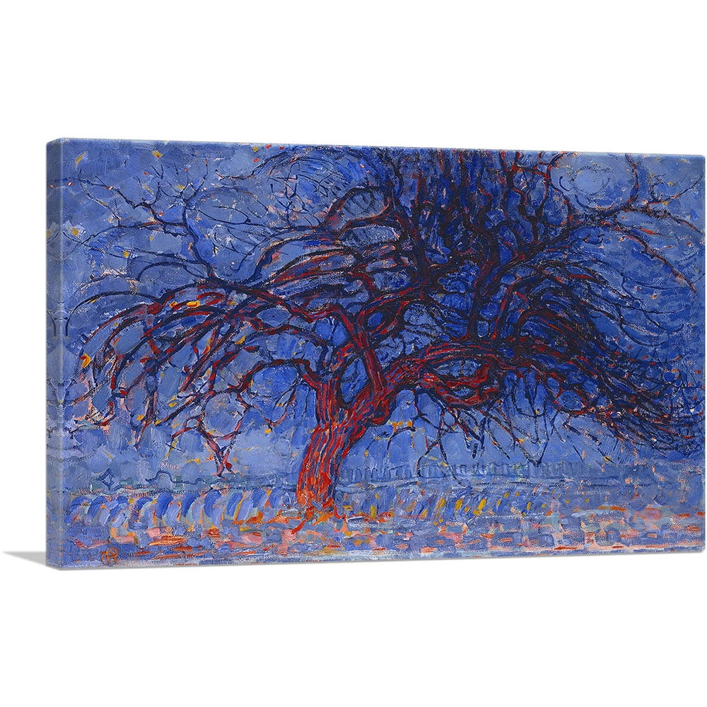 ARTCANVAS Evening - Red Tree 1908 Canvas Art Print by Piet Mondrian - Size: 40" x 26" (1.50 ...