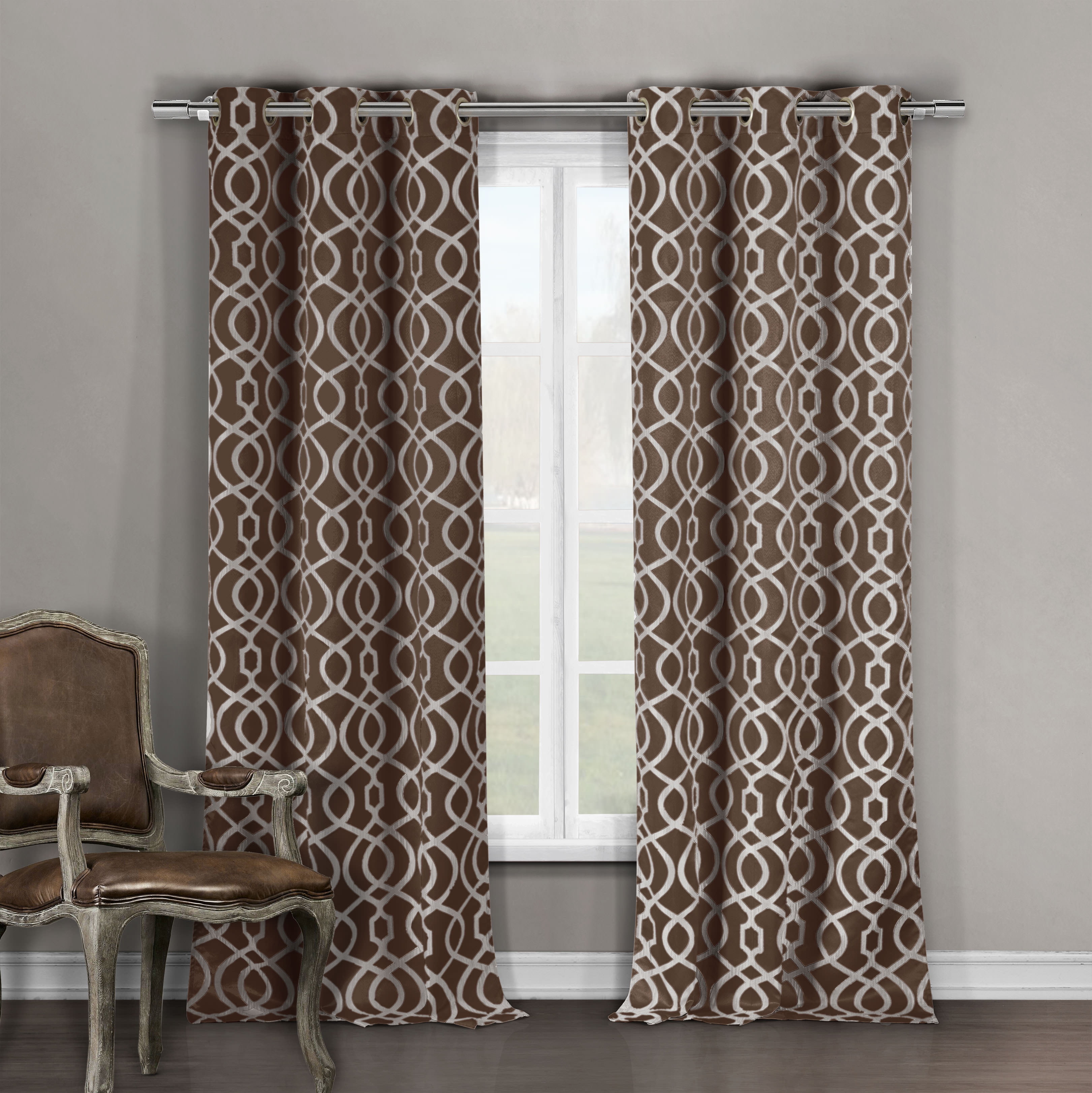 Harris Geometric Blackout Curtain Set - Walmart.com