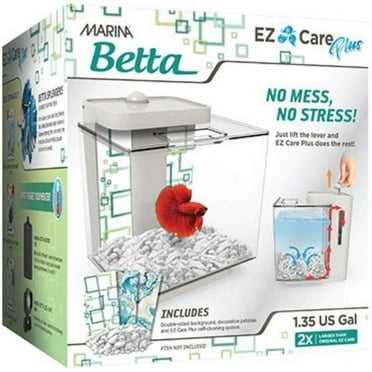 Marina Betta EZ Care 0.5 Gallon Aquarium Starter Kit, White - Walmart.com