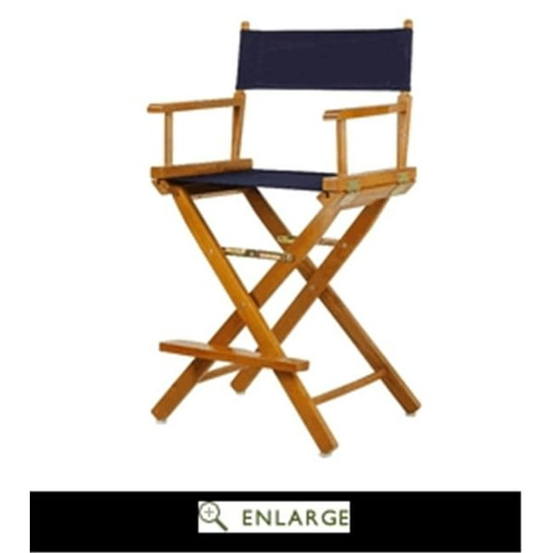 "24" Director's Chair Honey Oak Frame-Navy Blue Canvas" - Walmart.com