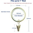 24 Pack Curtain Rings with Smooth, Quiet Nylon Inserts with Clips ...