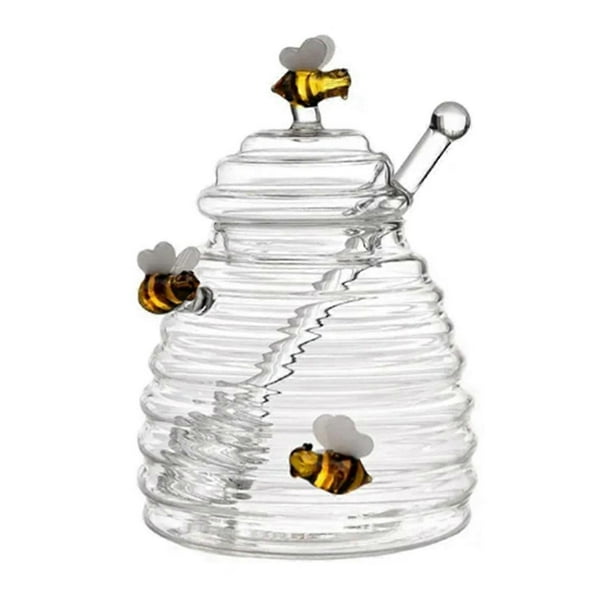 Glass Honeycomb Tank Kitchen Tools Honey Storage Container with Dipper ...
