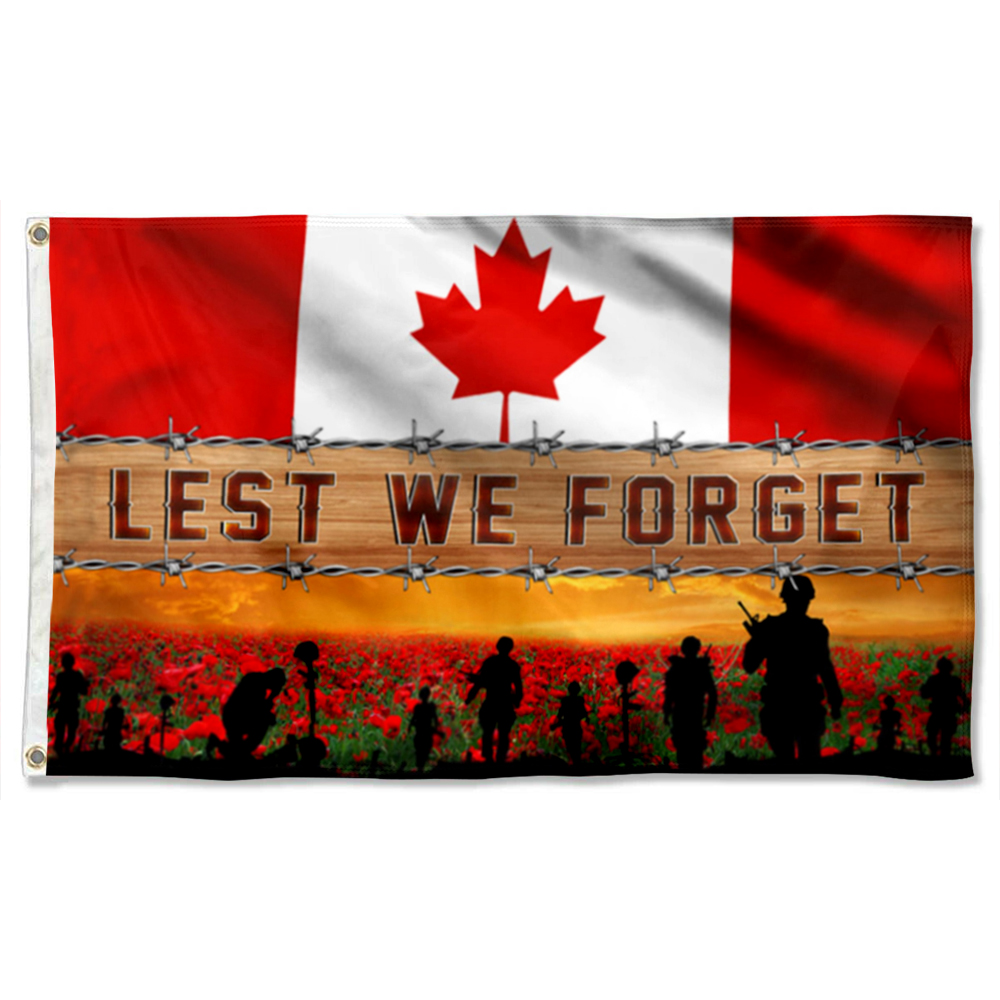 Cayyon Canada Veterans Grommet Flag Lest We Forget Flag 3x5Feet Banner ...