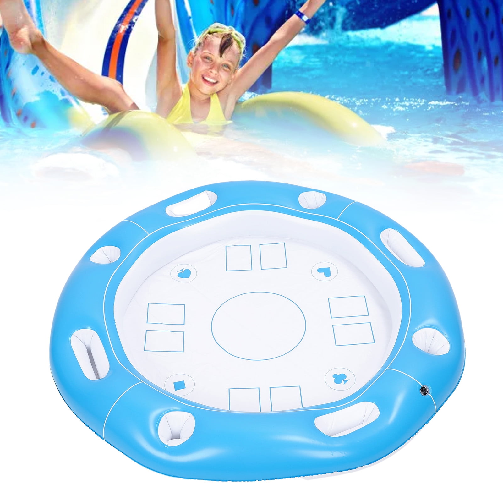 Pool Floating Table, PVC Water Proof Portable Pool Floating Card Table ...