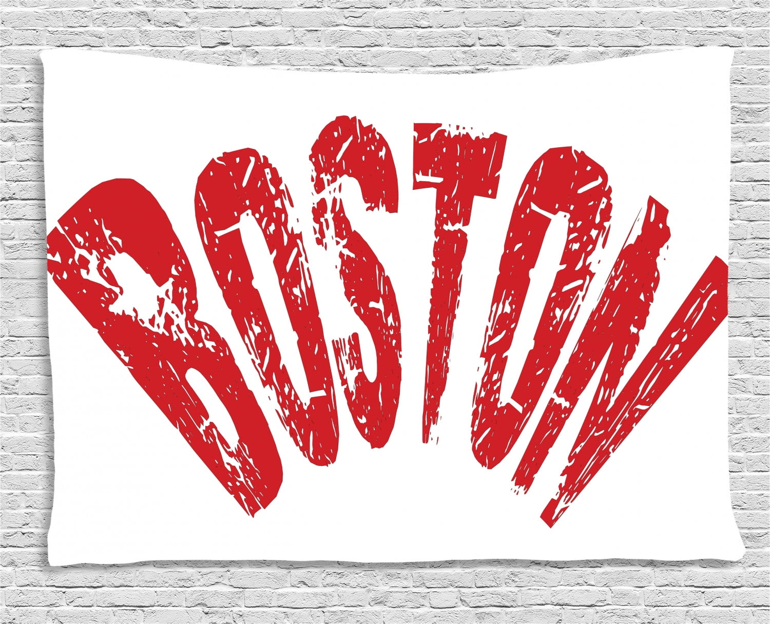 Boston Tapestry, Calligraphic Illustration of Boston Damaged Looking ...