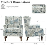 DREAMSIDEA Wingback Accent Chair with Nailhead Trim & Retro Wood Legs ...