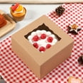 PACKHOME Sturdy Kraft Cake Boxes with Window, 25 Count Bakery Boxes ...