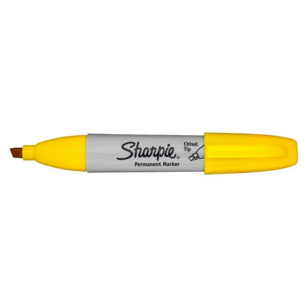 Sharpie Permanent Marker, Chisel Tip, Yellow, Pack of 12 - Walmart.com ...
