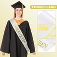 BESTYASH 2Pcs White Satin Graduation Party Sashes Stylish Shoulder ...