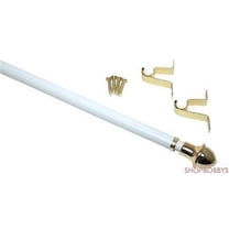 Evideco Small Flat Cafe Curtain Rod Adjustable Set of 2 White 12" to 16 ...