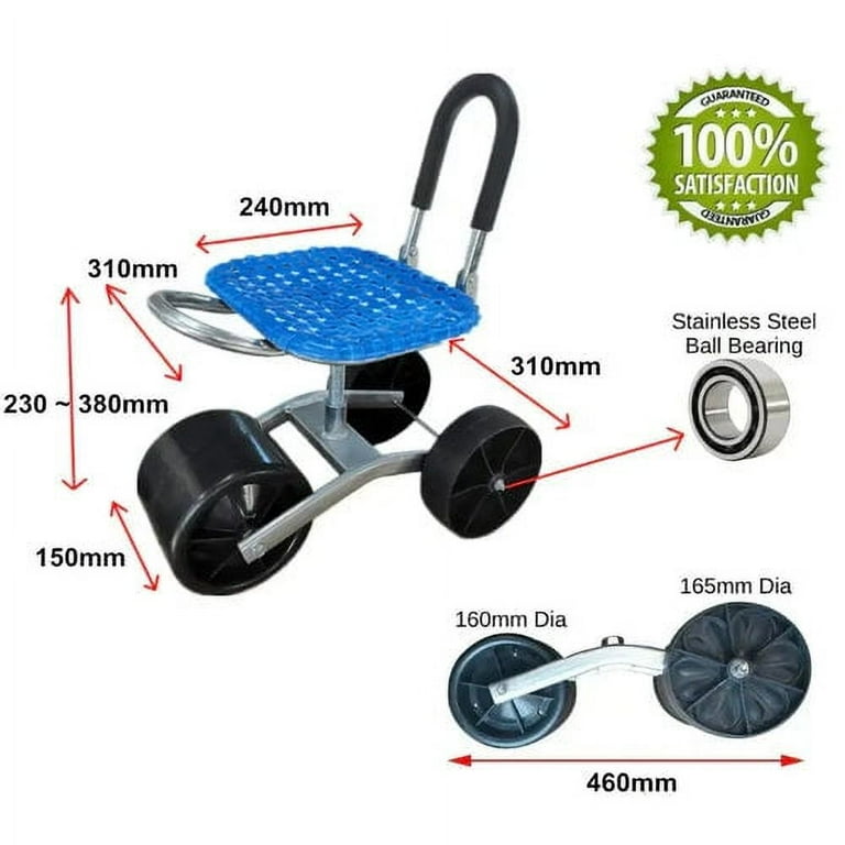 Garden Rolling Work Seat - Adjustable Height, 360 Degree Swivel ...