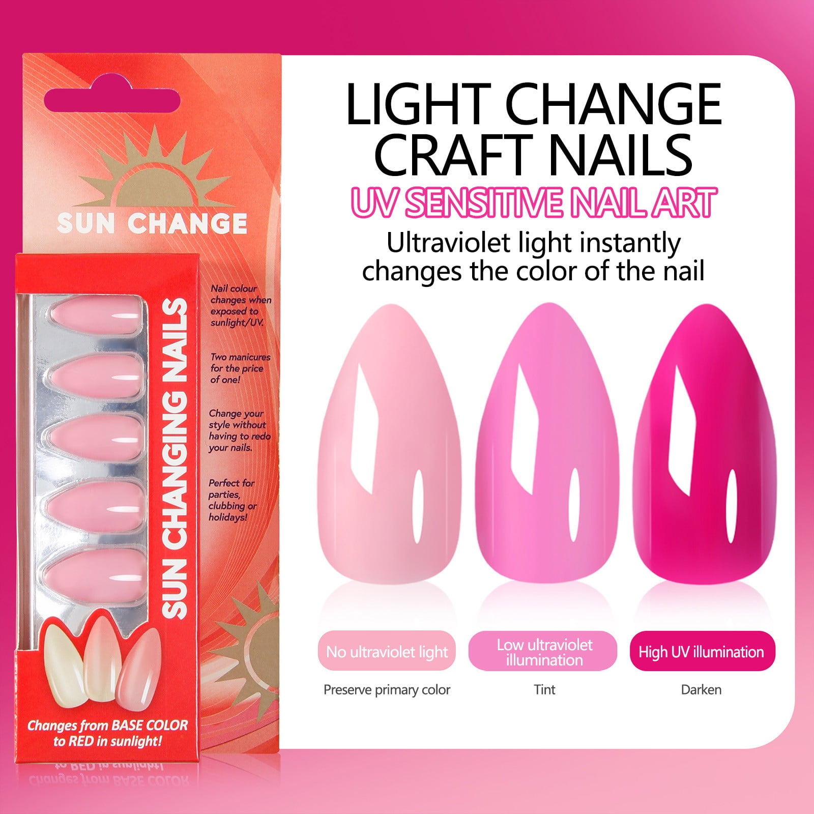 Click here for Kloer Press On Nails Medium Shape Glossy Gradient... prices
