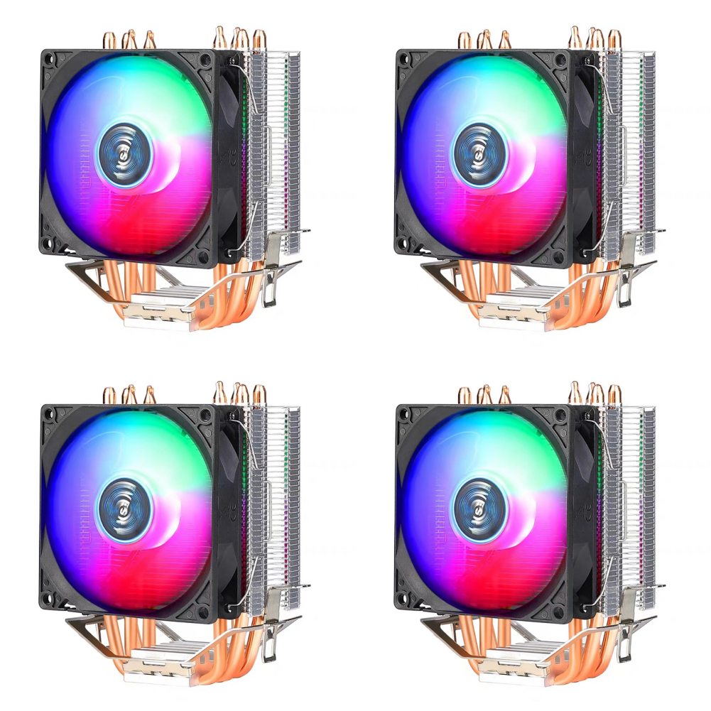 RGB CPU Cooler 4 Heat Pipe 9cm Ventilador Refrigeración Rodamientos ...