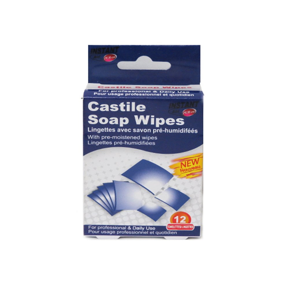 Instant Aid- Castile Soap Wipes (12 In 1 Pack) (Pack of 3) By Purest ...