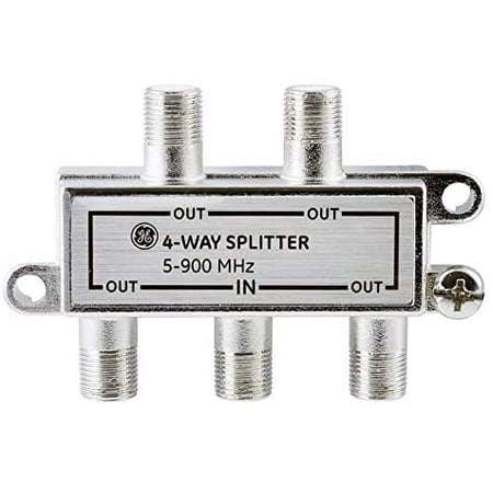GE 4-Way Coaxial Cable Splitter, 5-900 Mhz Range, RG59 RG6 Coax ...