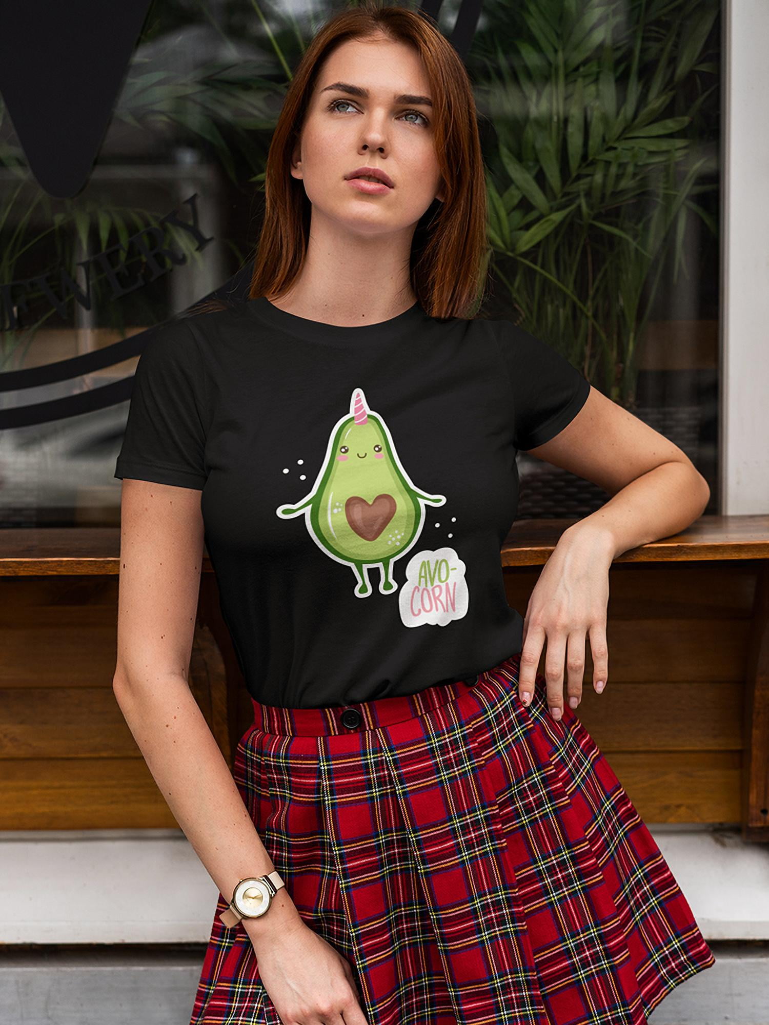 Cartoon Avocado Unicorn Design Shaped T-Shirt Women -Image by ...