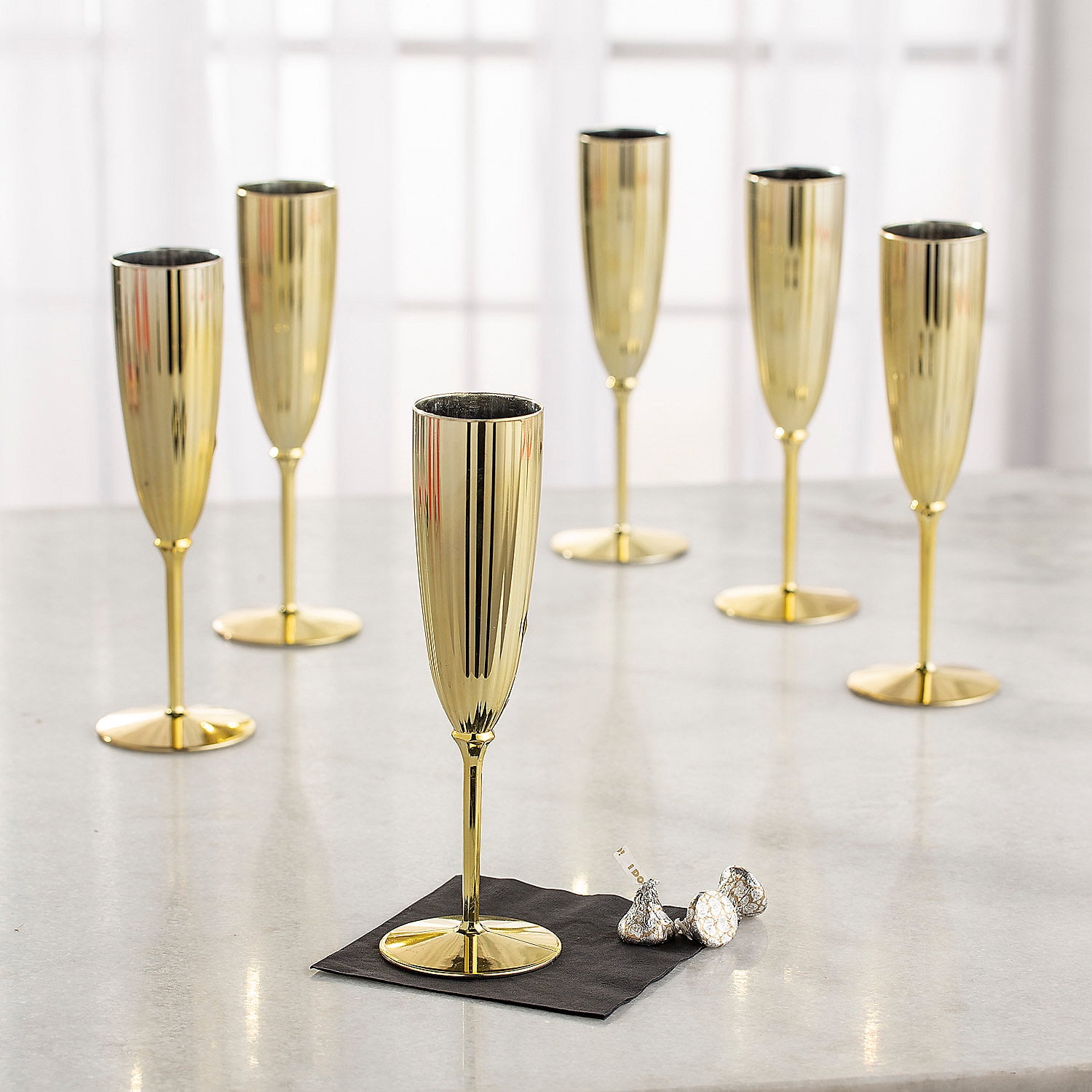 Fun Express Premium Plastic Etched Champagne Flutes Bulk 100 ct Walmart