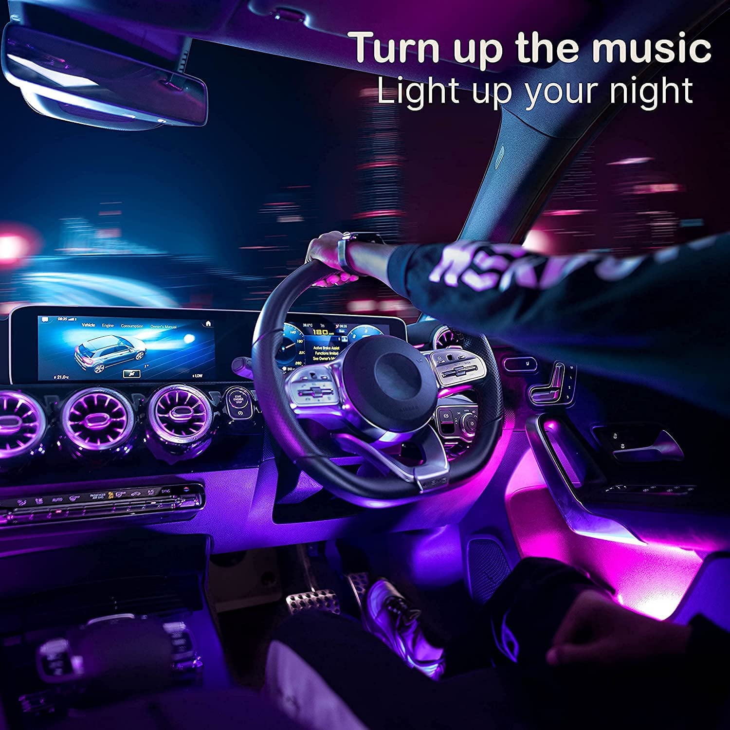 Lit Up Car Interior