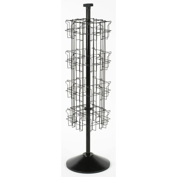 Black Wire Rotating Display Rack with 32 Pockets for 4 x 9 Brochures ...