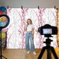 8x6ft Photo Backdrop, Red Grey Branch Soft Polyester Backdrop Curtains ...
