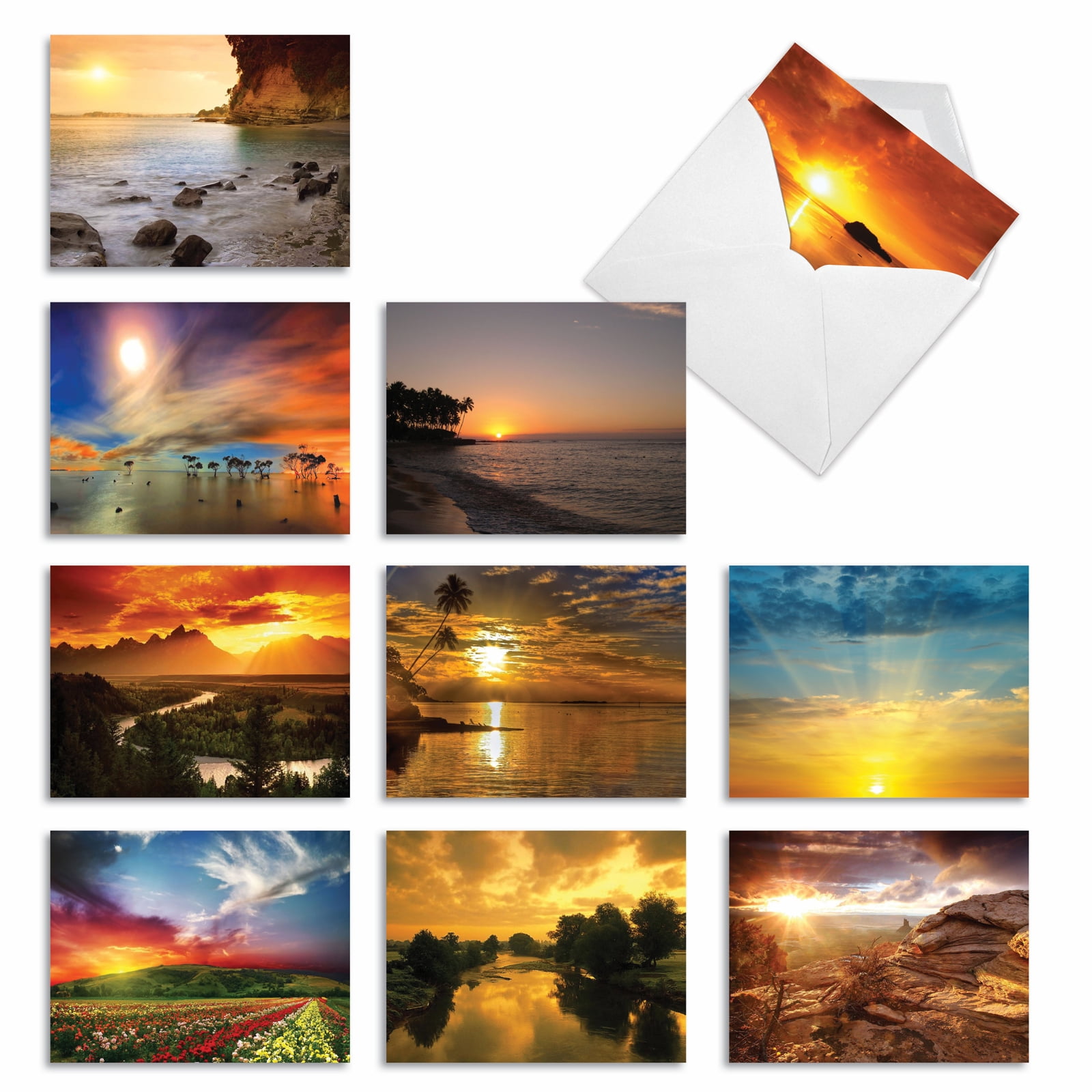 10 Assorted All Occasion Blank Note Cards with Envelopes (4 x 5.12 Inch ...