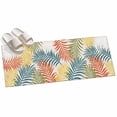 Blue Green Red Tropical Botanical Rectangle Rug 2'x6' Watercolor Leaves ...