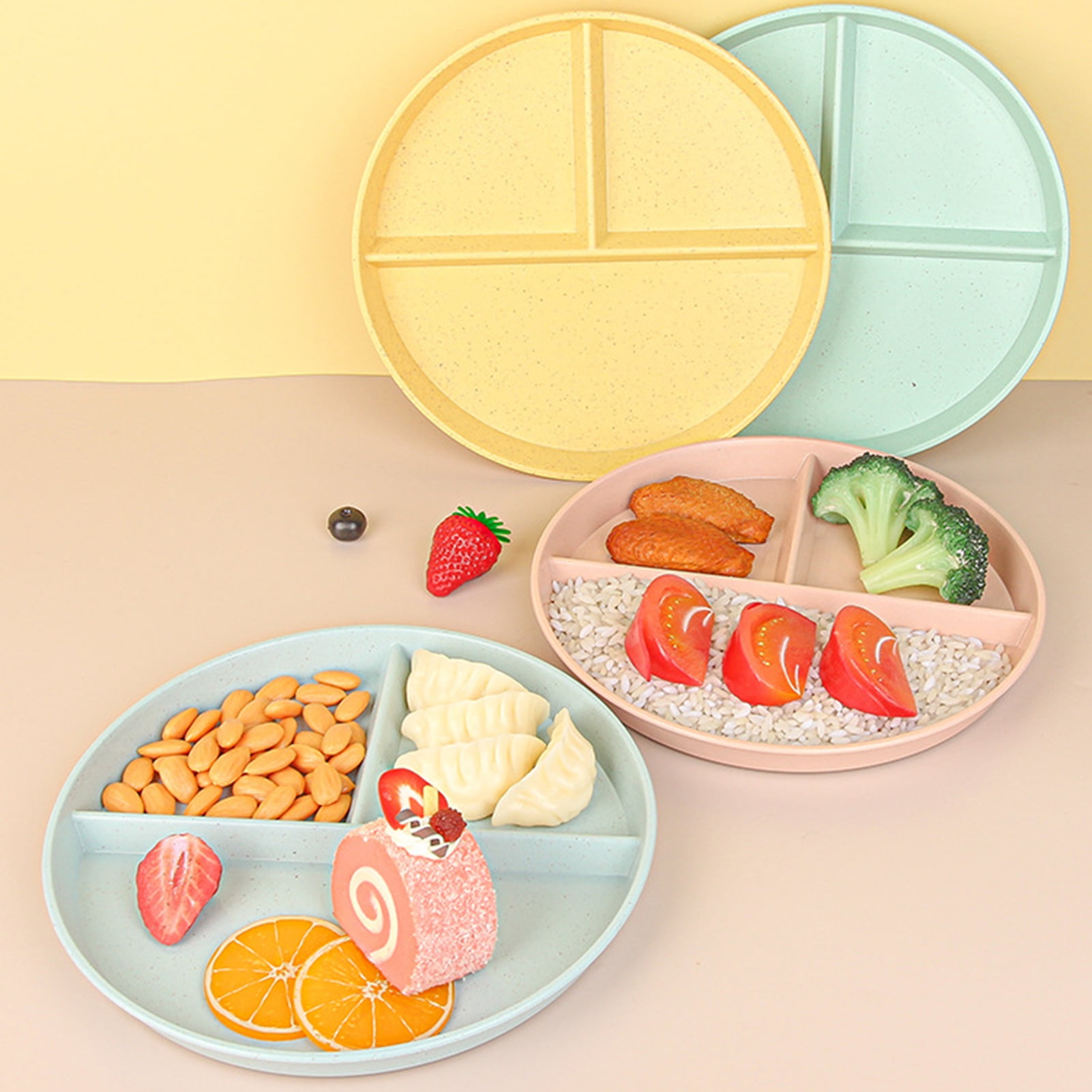 Walbest Home Breakfast Tableware Children Three Compartment Divided ...