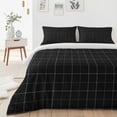 California King Size Duvet Cover 4 Piece Bedding Set Traditional Grid ...