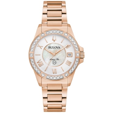 Bulova Women's Rubaiyat Rose Gold-Tone Diamond Watch - Walmart.com
