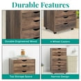 Debbie 7-Drawer Office Storage File Cabinet on Wheels, Mobile Under ...
