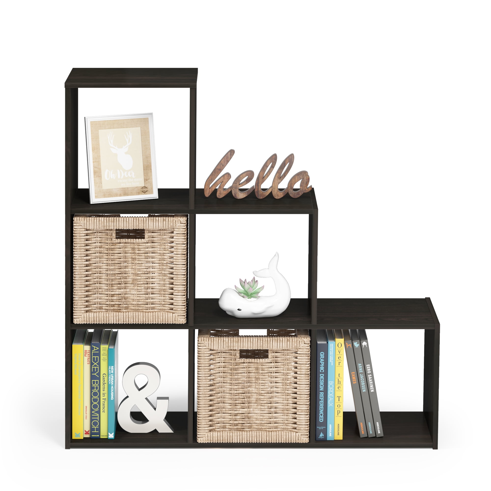 Furinno Pelli Cubic Storage Cabinet, 3-2-1, Espresso, 17070EX - Walmart.com