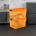 Sterilite Orange 64 Qt Locking Lid Plastic Storage Bins Container Tote ...