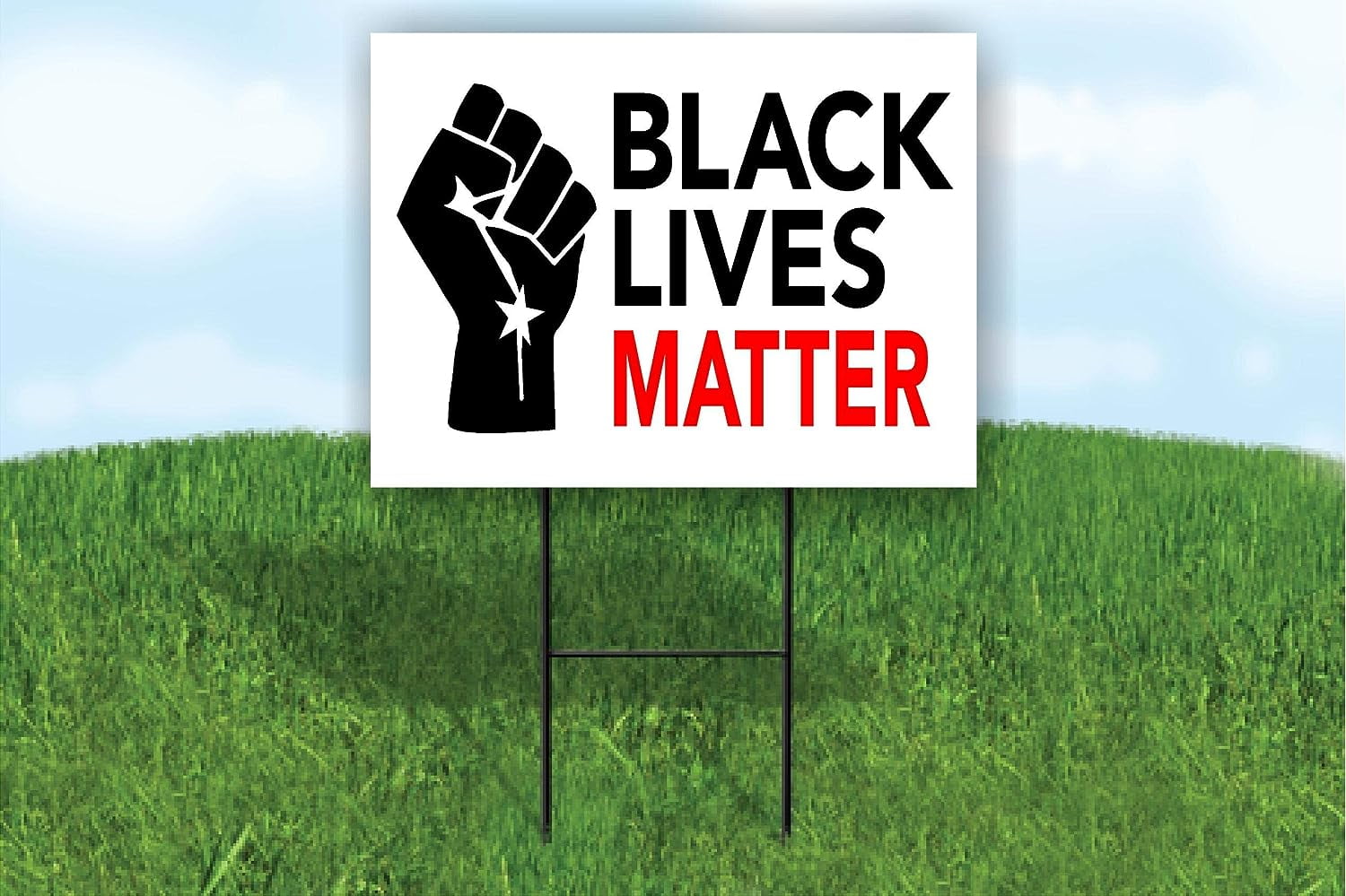 Black Lives Matter Fist Symbol Power Yard Sign Road Sign With Stand ...