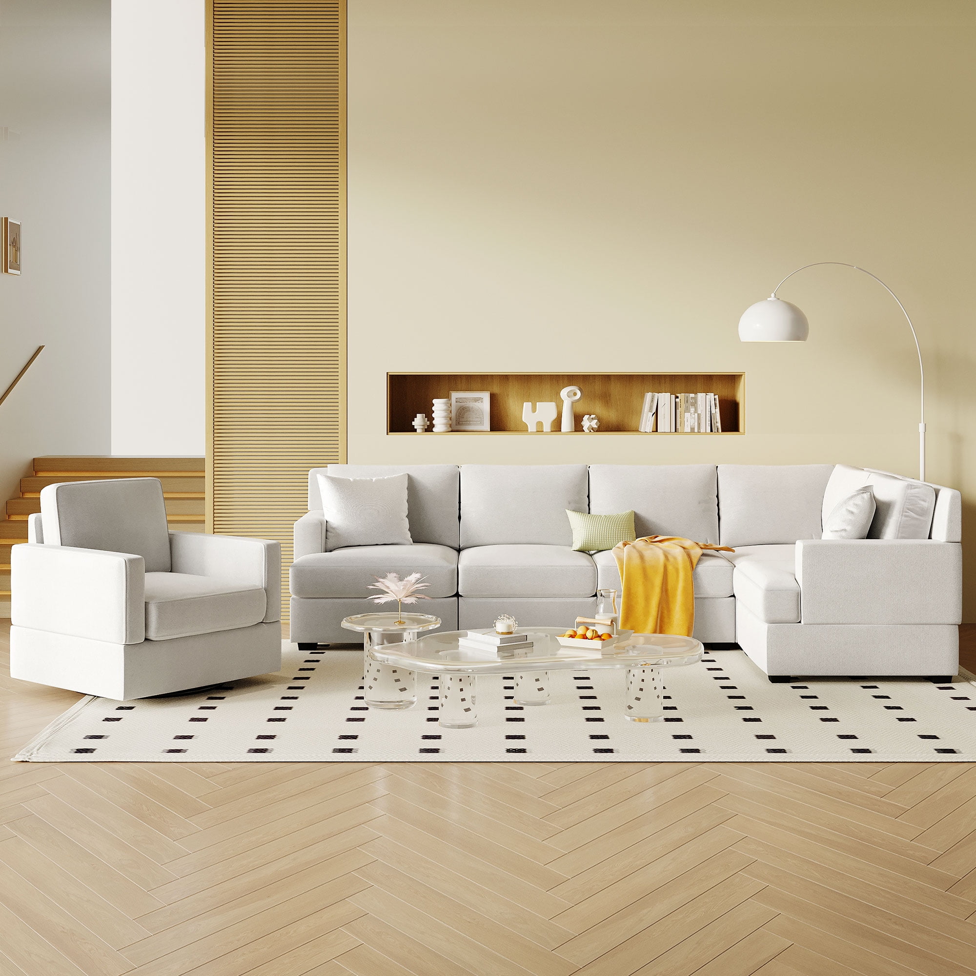 2 Pieces Sofa Set,Modern Sectional Sofa Set with Sectional Modular Sofa ...