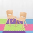 2 Pack Natural Plastic Stackable School Chair with 12" Seat Height ...