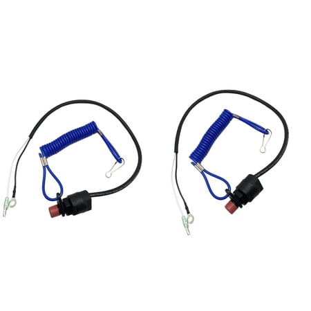 Set of 2 Boat Motor Kill Stop Switch Tether Lanyard Cord Handlebar ...