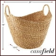 Casafield Large Boat Shaped Storage Basket, Handwoven Water Hyacinth ...