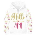 Girls Cartoon Print Hooded Zip Up Jacket Long Sleeve Athletic Outerwear ...