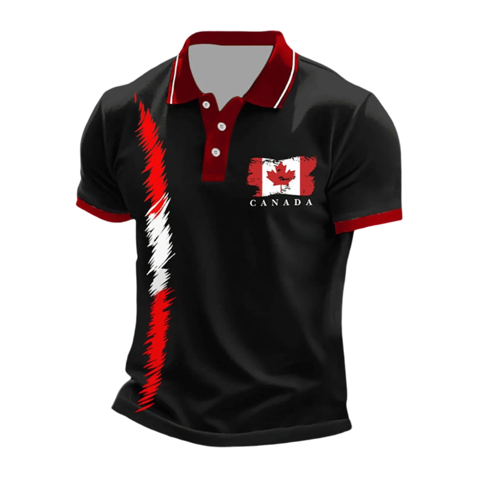 Click here for Shixiaoo Mens Canada Flag Print Slim Fit Short Sle... prices