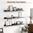 Black 35.5in Wood Floating Wall Shelves Set of 6 - Walmart.com