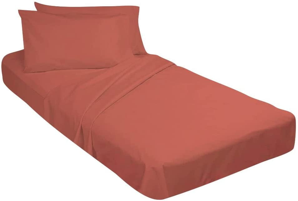 Bed Cot Fitted Sheet - 25" x 75" Brick Red Solid - 1 Qty Cot Fitted ...