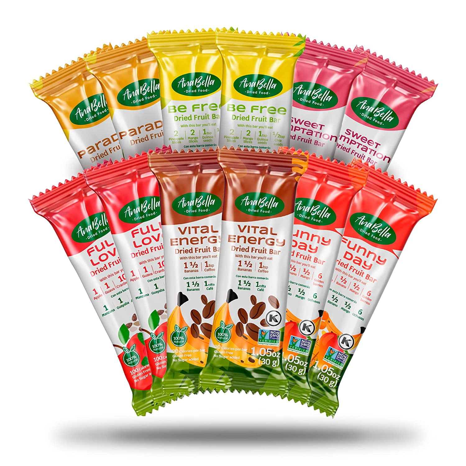 Anabella Dried Food Fruit Bars - Assorted 100% All Natural NO ADDED ...