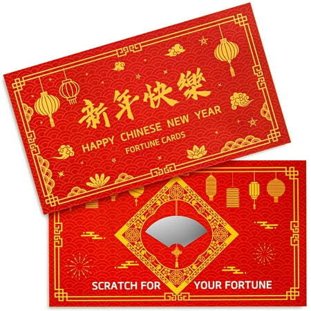 43pcs Chinese New Year Fortune Cards 2021 Year of Ox Scratch Off Card ...