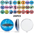 200Pcs Half Round/Dome Dragon Eye Printed Glass Cabochons Mixed Color ...
