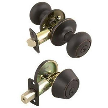Cambridge 2-Way Latch Deadbolt and Entry Door Knob, Adjustable Backset ...