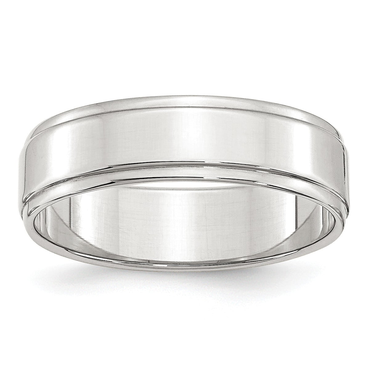 SS 6mm Flat w/ Step Edge Size 6.5 Band in Sterling Silver - Walmart.com