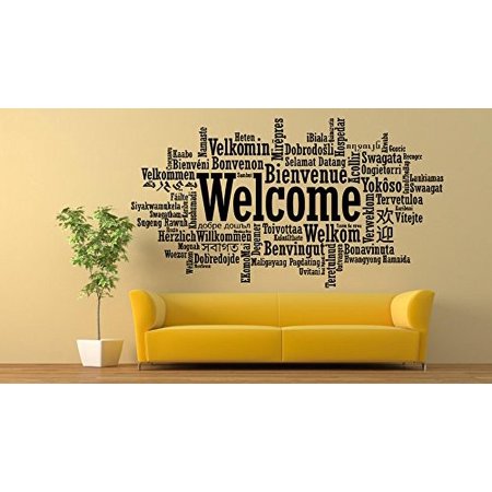 Wall Vinyl Sticker Decals Mural Room Design Pattern Art Welcome Sign ...