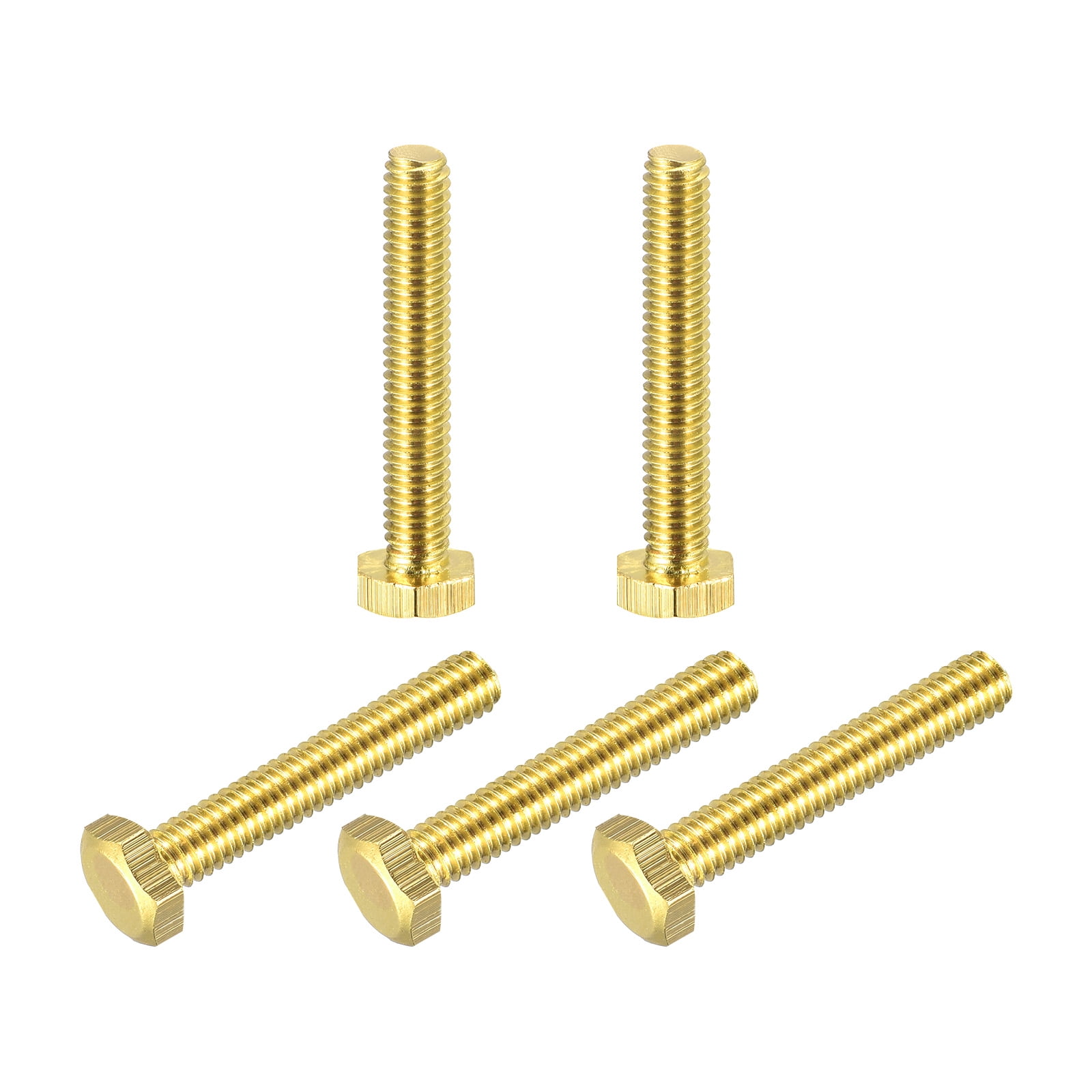 Brass Hex Bolts M4x25mm 5 Pack Fully Thread Grade 4 8 Machine Screws