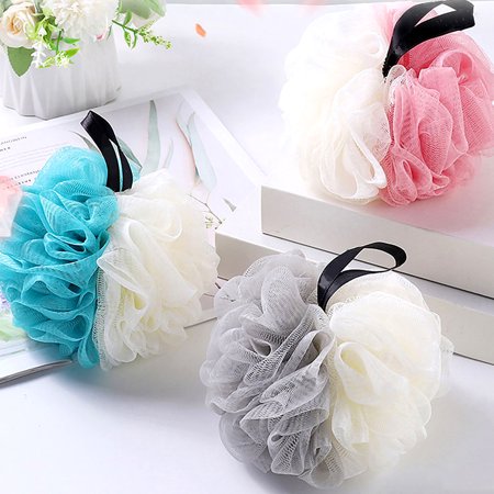 Pack of 4 Shower Mesh Ball Soft Body Colors PE Foam Bath Foaming ...