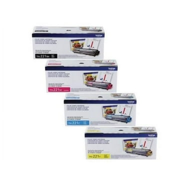 Brother Genuine Standard Yield Toner Cartridge 4-Color Set, TN221BK ...
